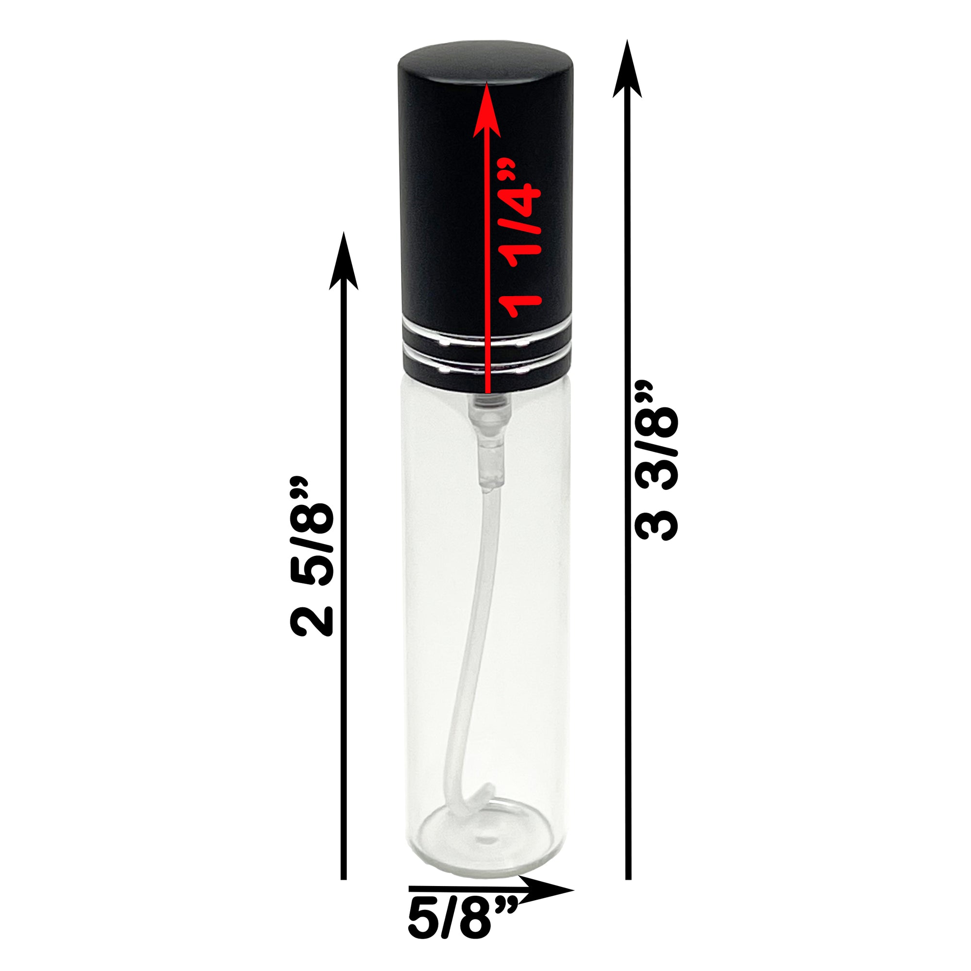 10ml 0.33oz matte black line cap glass perfume bottles