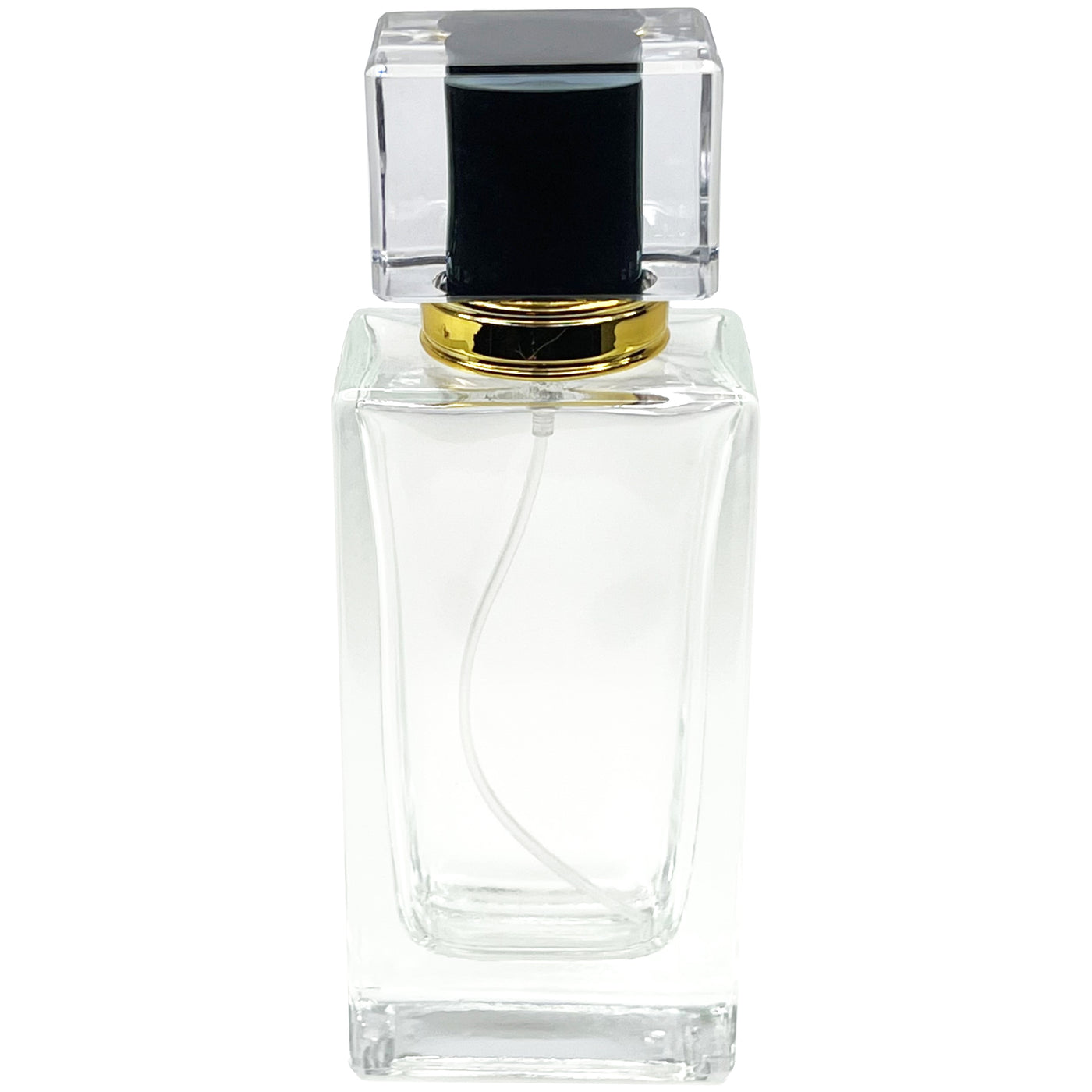 50ml 1.7oz 4 colors thick heavy rectangle clear perfume spray bottles