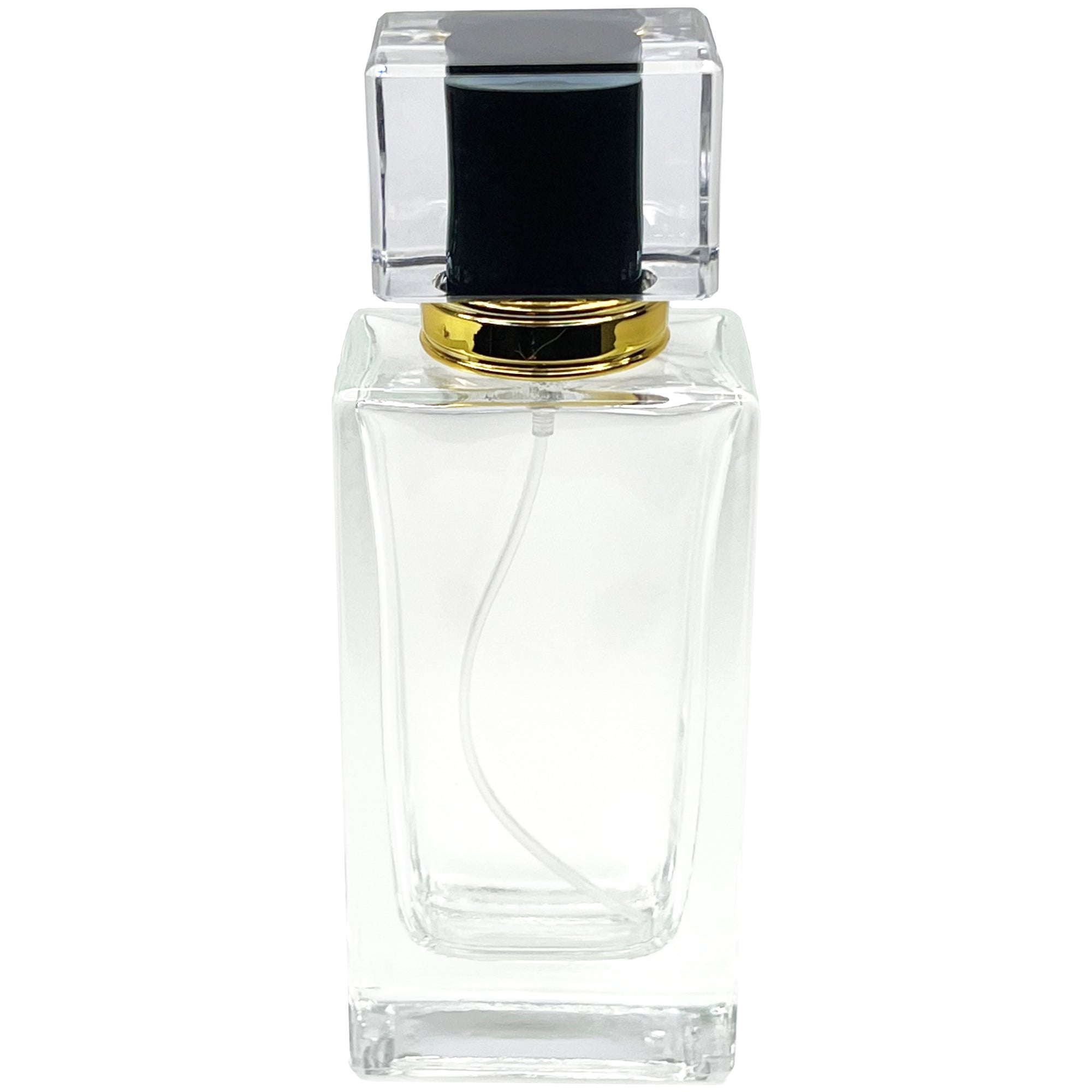 50ml 1.7oz 4 colors thick heavy rectangle clear perfume spray bottles