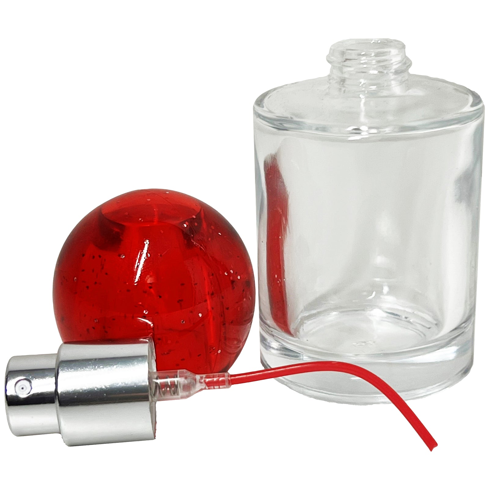 30ml 1oz cylinder colored sphere lids glass spray bottles