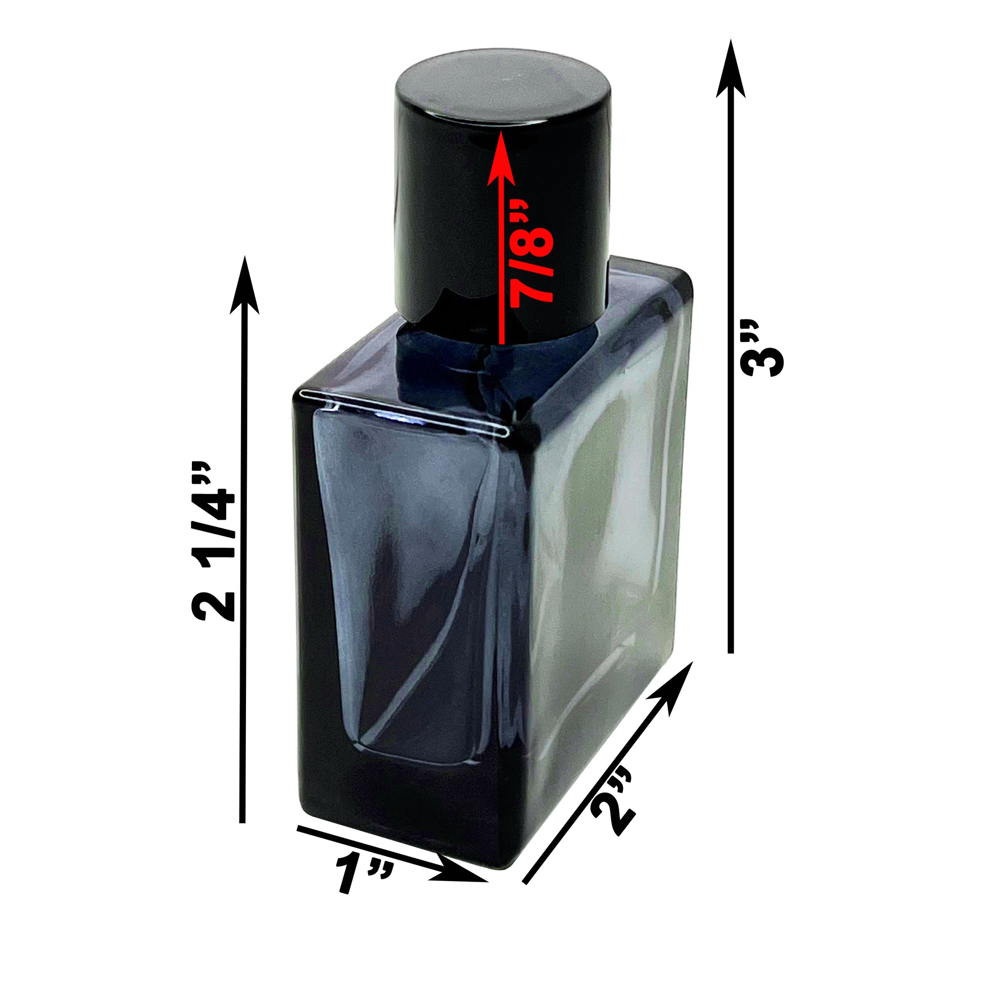 30ml 1oz Blue Glass Perfume Square Spray Bottle