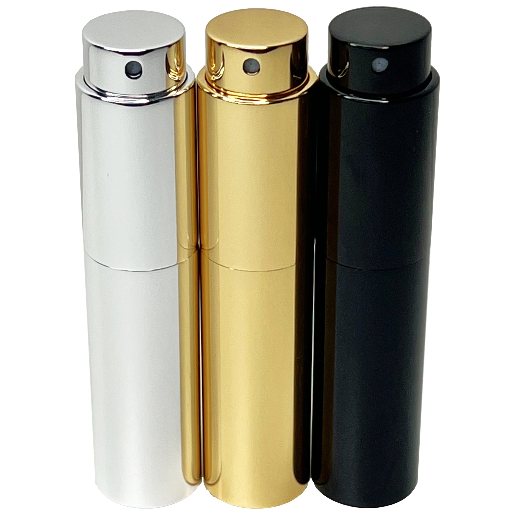 8ml UV electroplated twist aluminum glass spray bottles gold silver bl