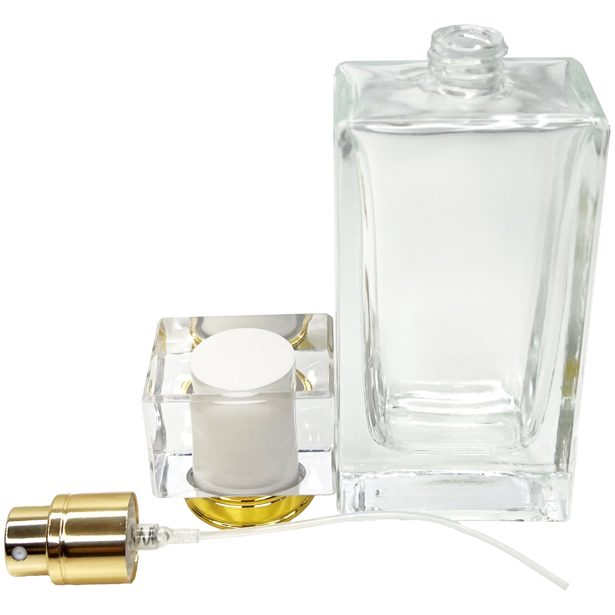 50ml 1.7oz 4 colors thick heavy rectangle clear perfume spray bottles