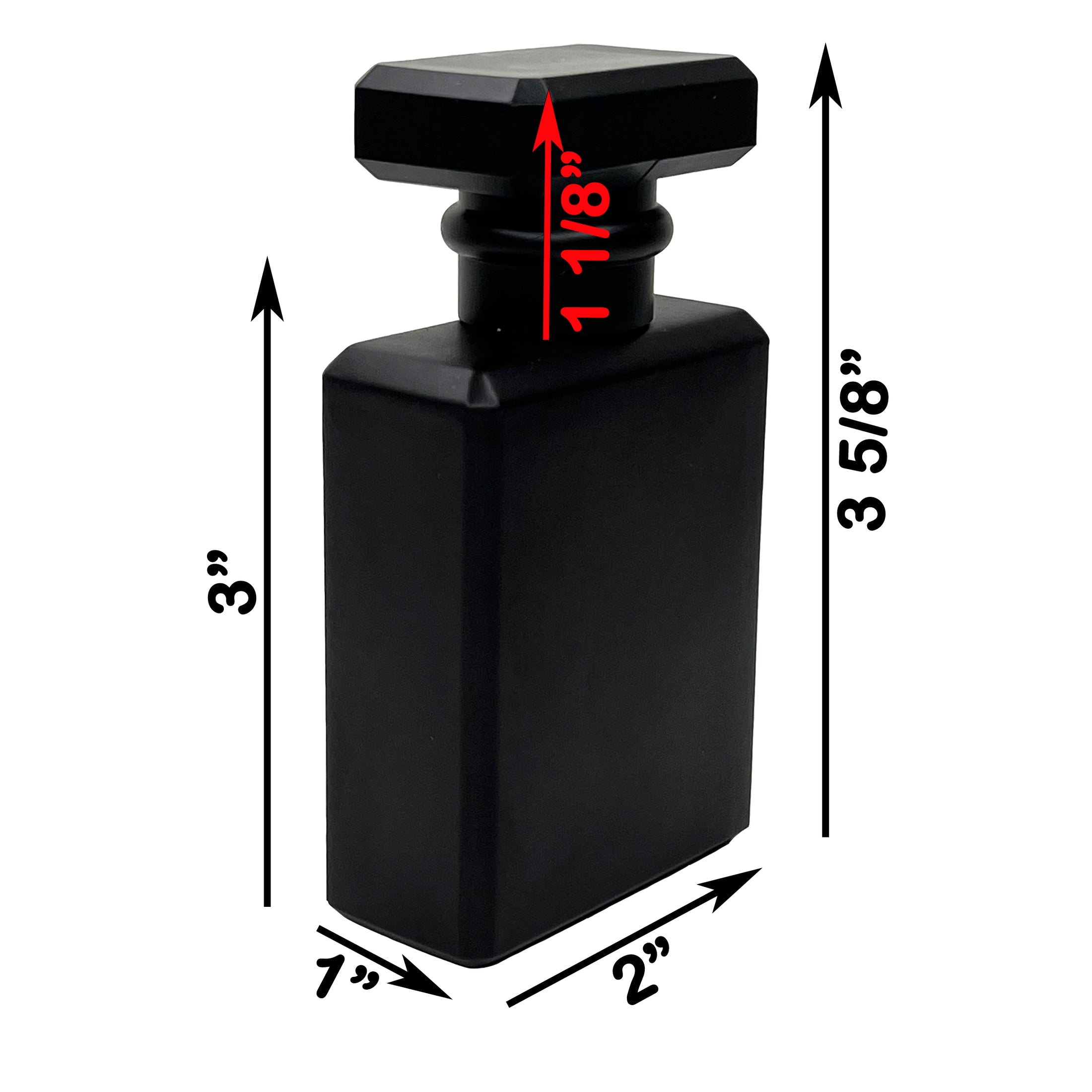 50ml 1.7oz matte all black glass perfume bottles