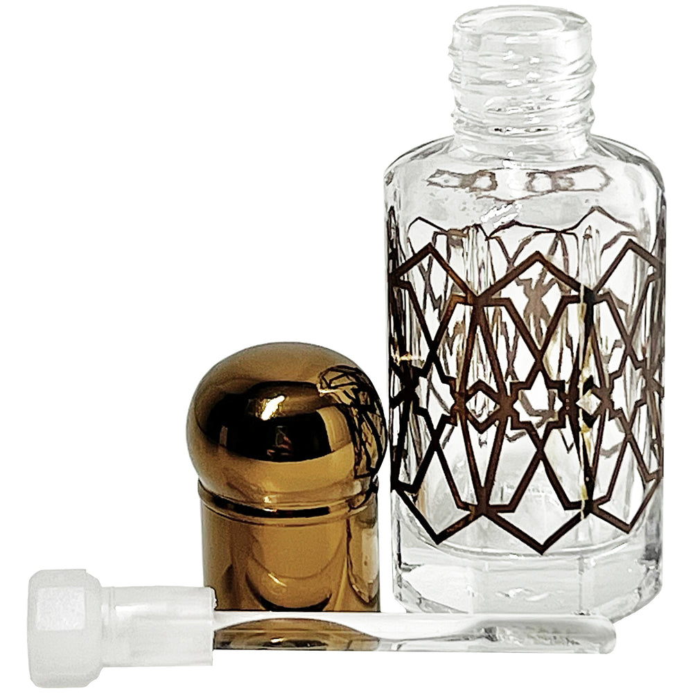 12ml attar glass dipstick oil oud thick decorated glass bottles