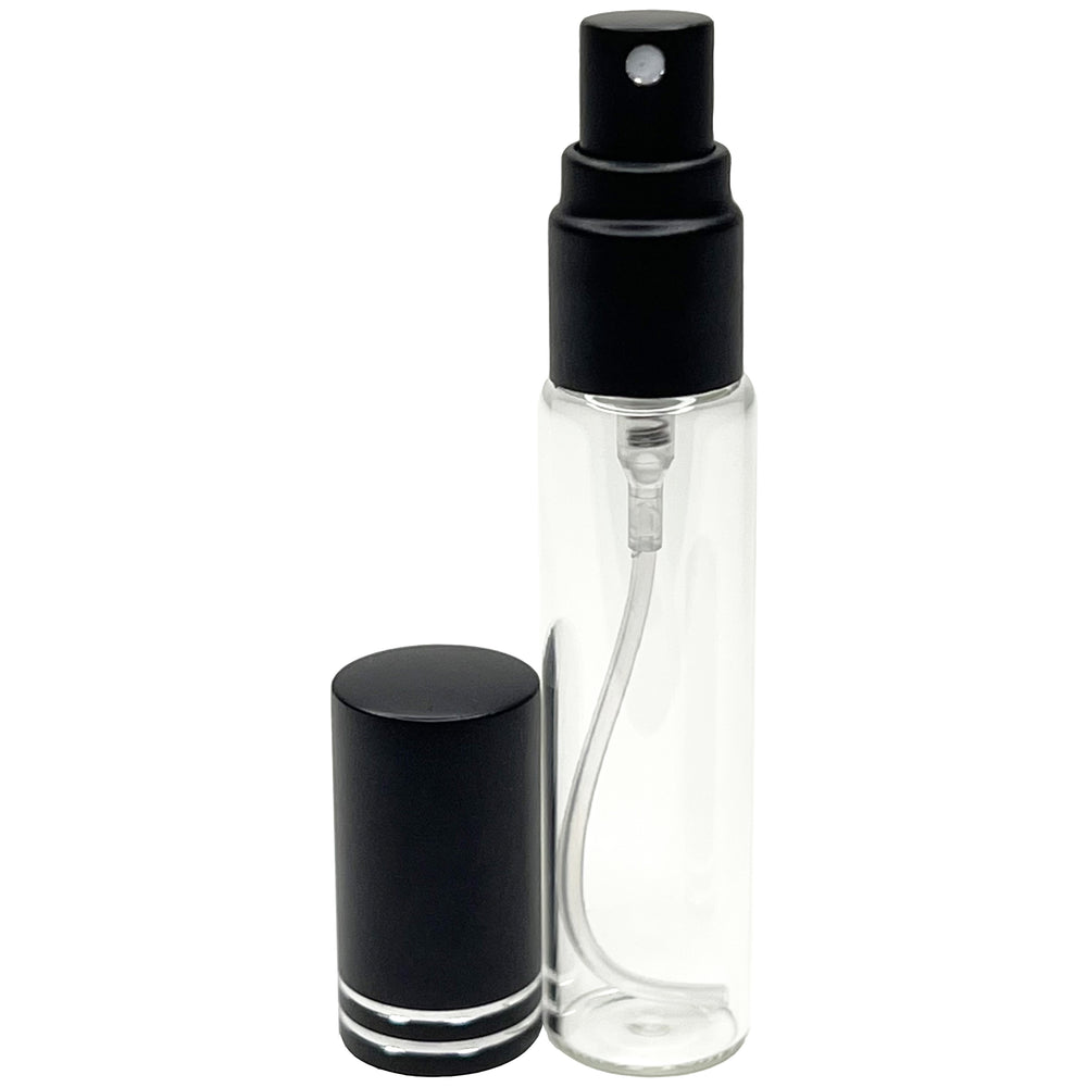 10ml 0.33oz matte black line cap glass perfume bottles