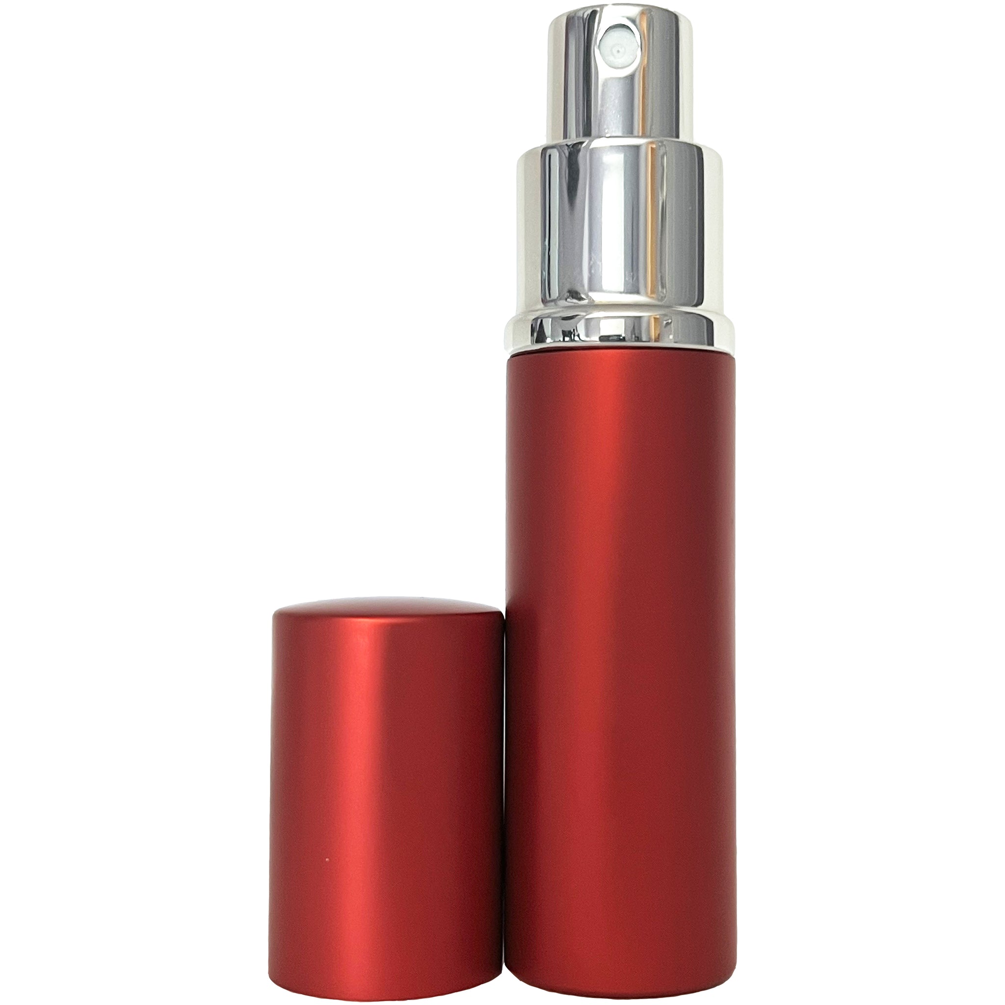 10ml 0.33oz Red Perfume Glass Spray Deluxe Bottles Silver Atomizers