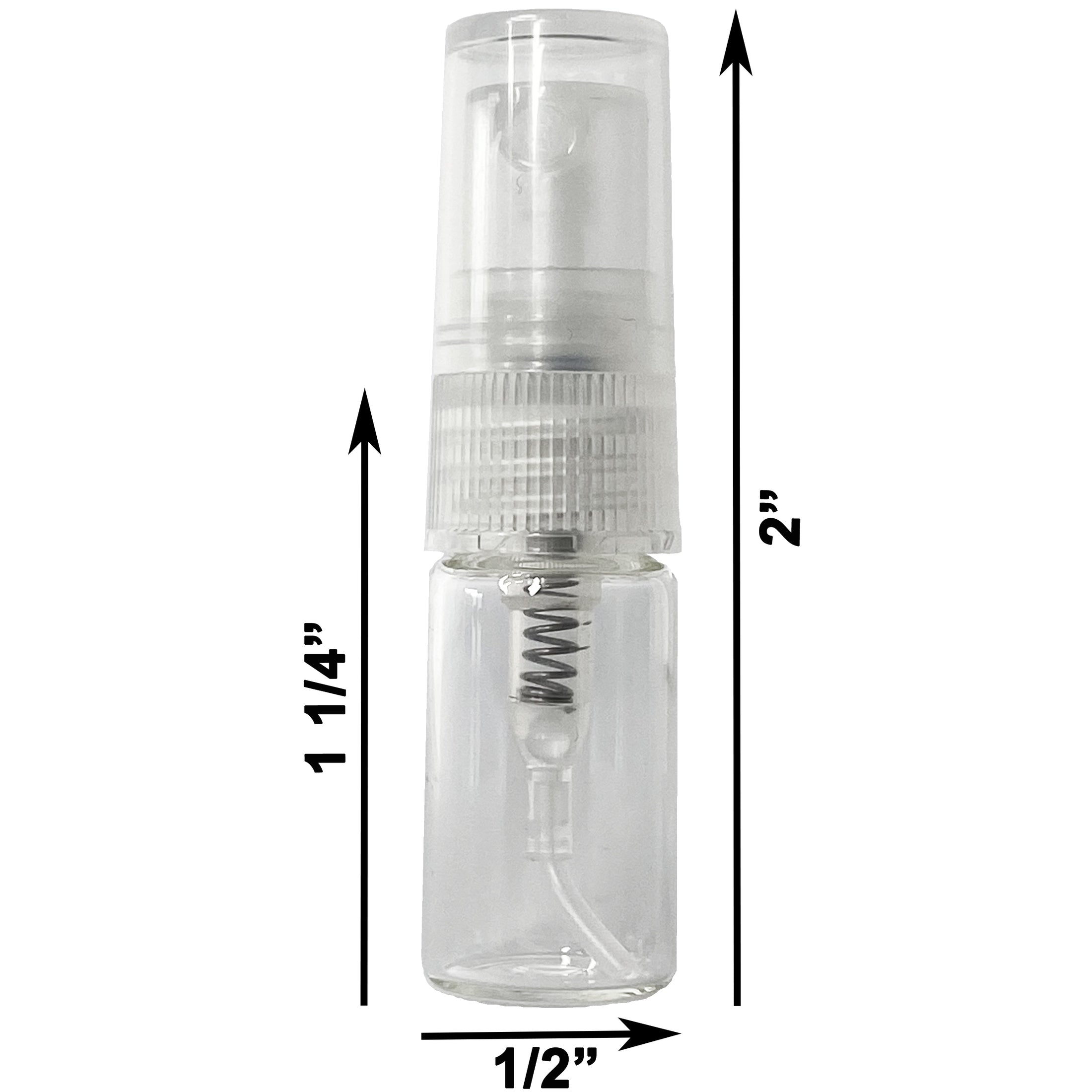 2ml 0.07oz Perfume Glass Spray Bottles Clear Atomizers