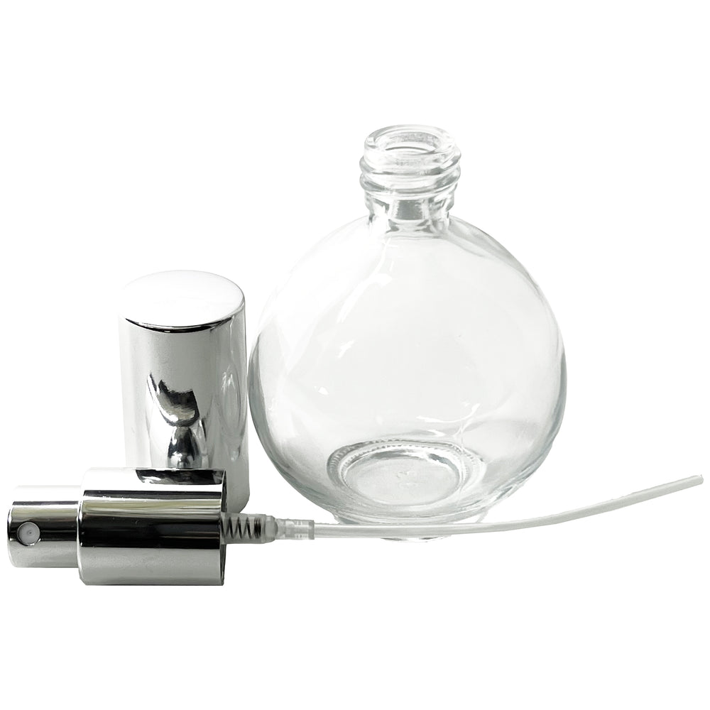75ml 2.5oz Perfume Sphere Glass Spray Bottles Silver Atomizers