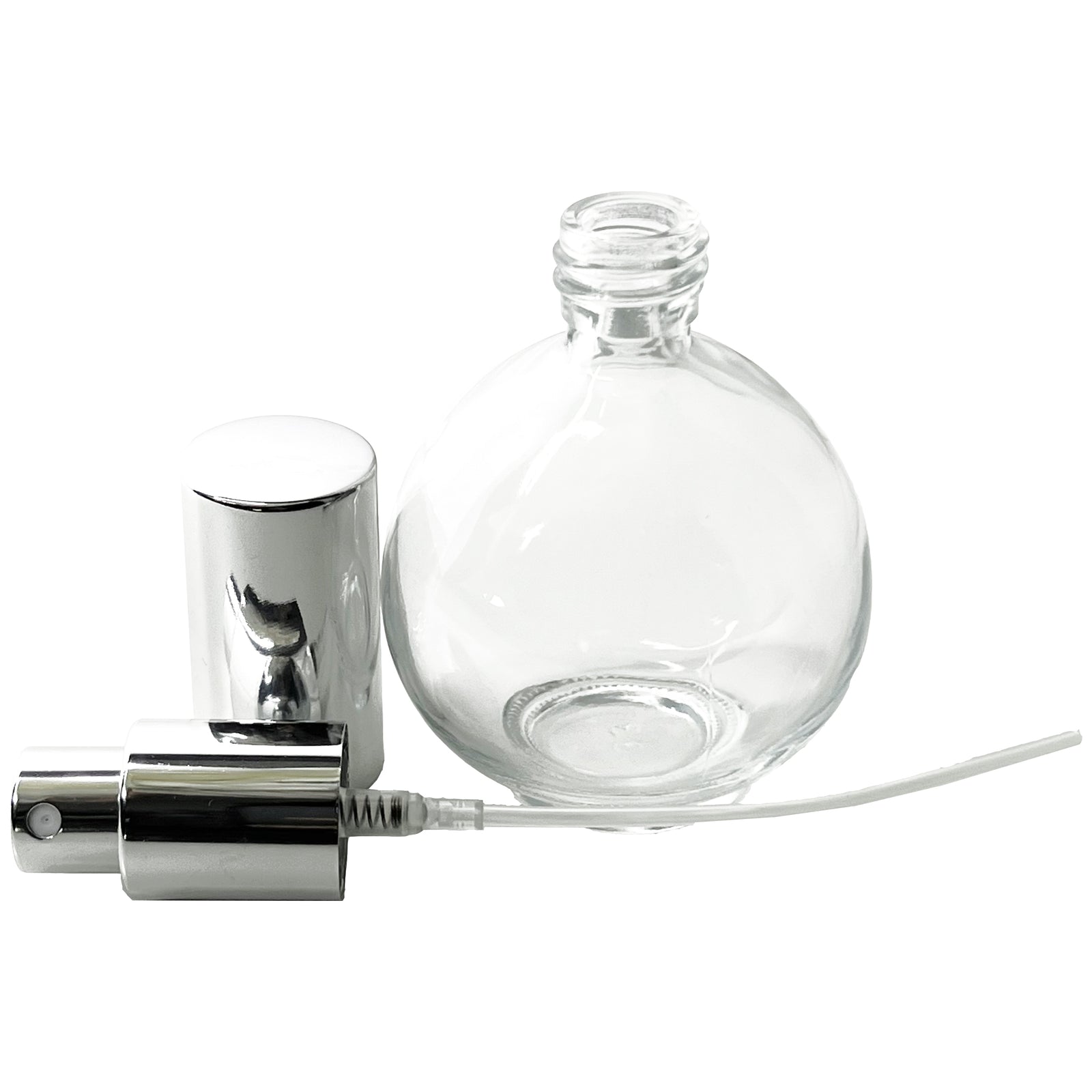 75ml 2.5oz Perfume Sphere Glass Spray Bottles Silver Atomizers