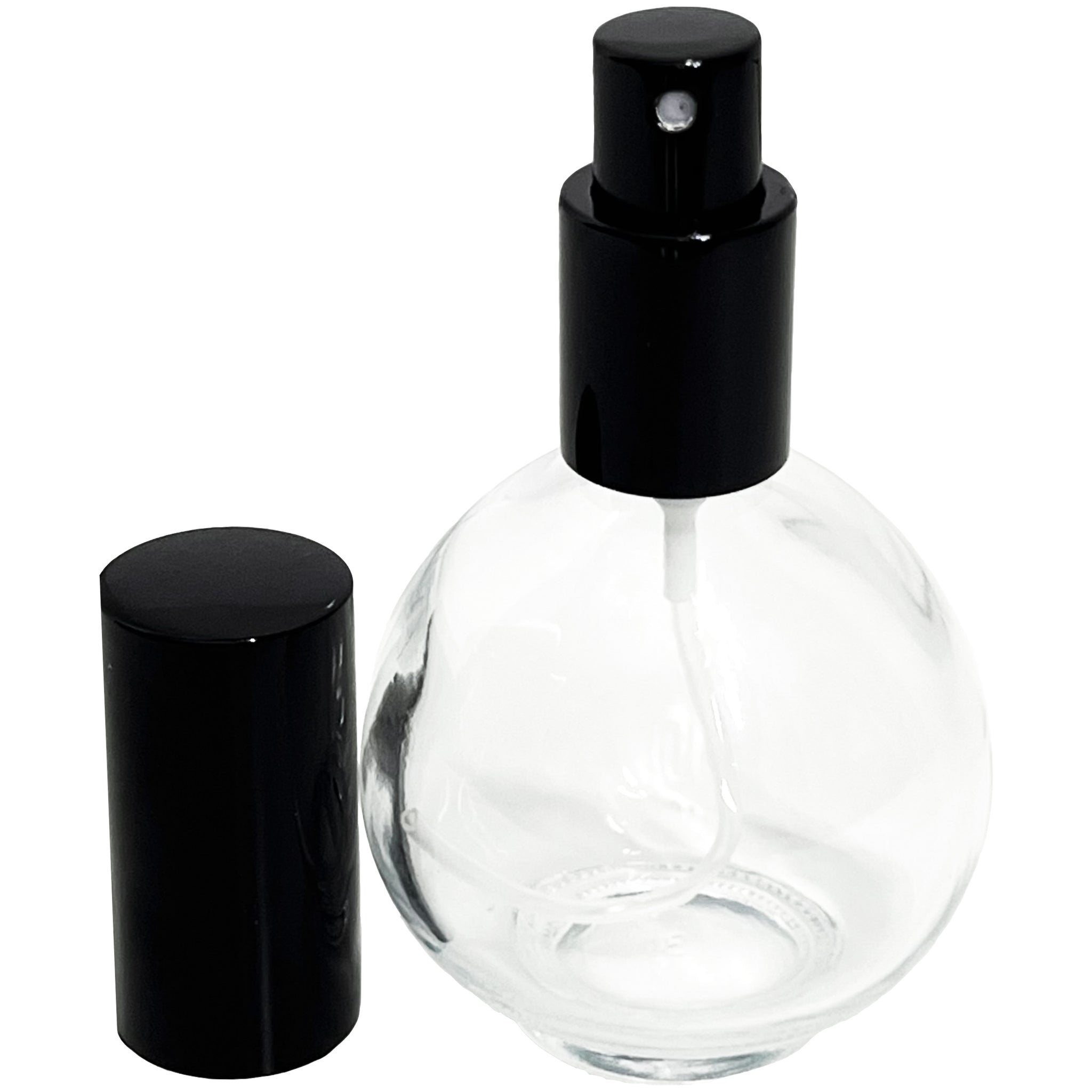 75ml 2.5oz Perfume Sphere Glass Spray Bottles Black Atomizers
