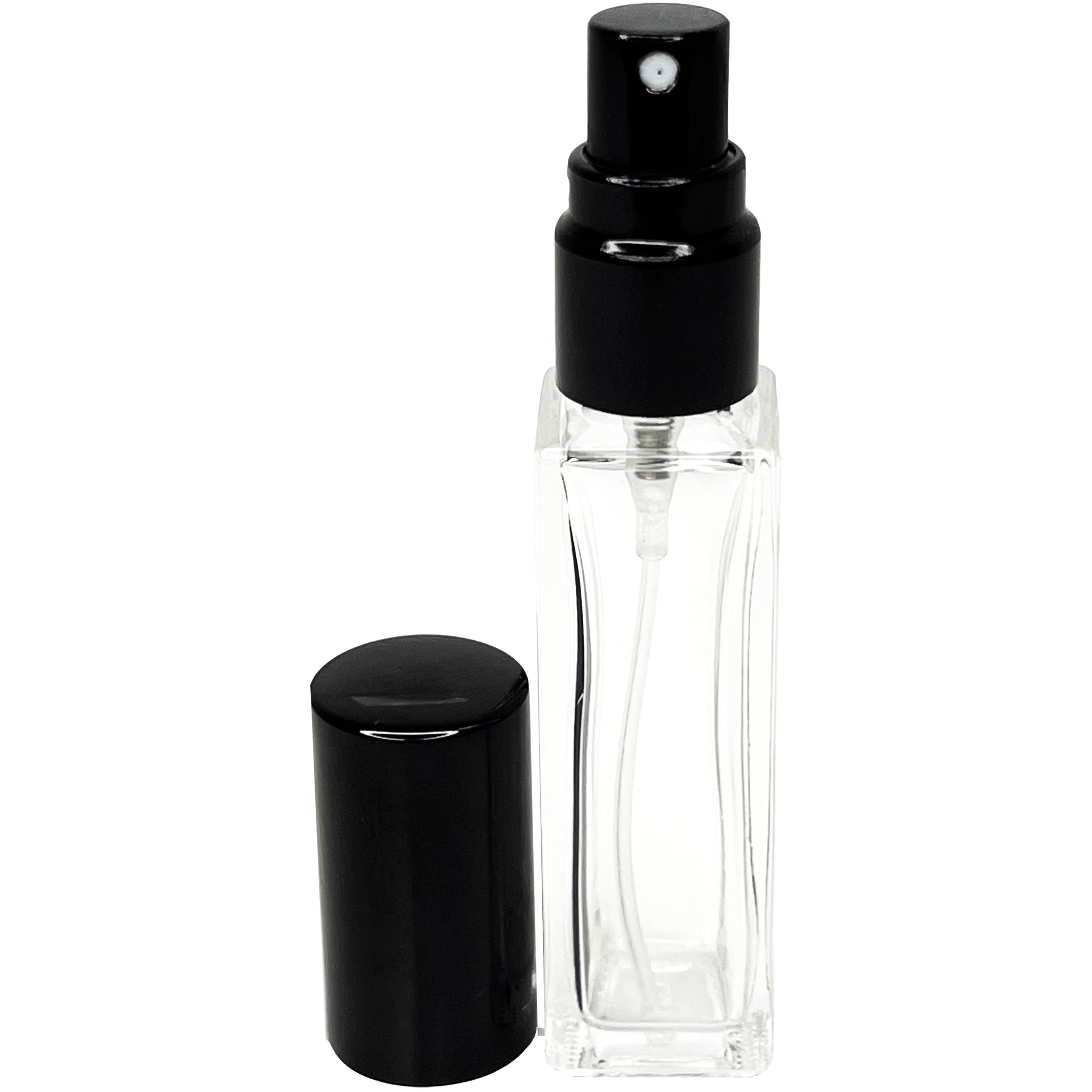 10ml 0.33oz Perfume Thick Glass Tall Spray Bottles Black Atomizers