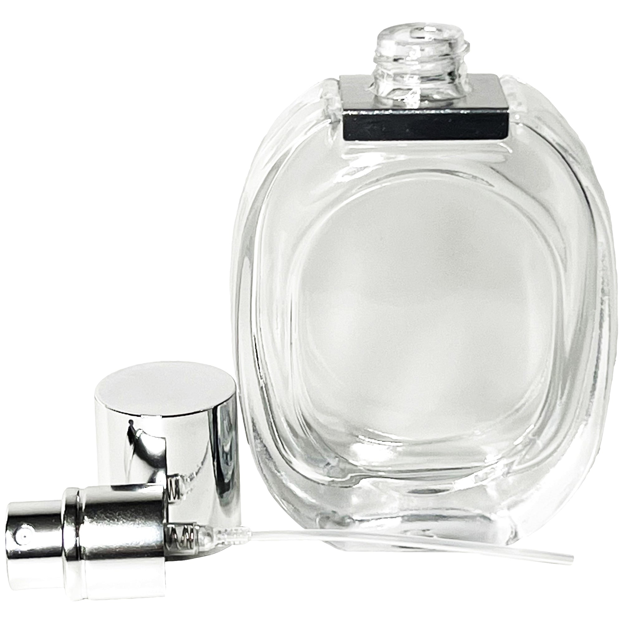 30ml 1oz Glass Perfume Oval Spray Bottles Silver Atomizer